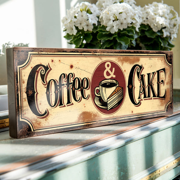 Coffee and Cake - Retro Cafe Bakery Sign – Suffolk Signs